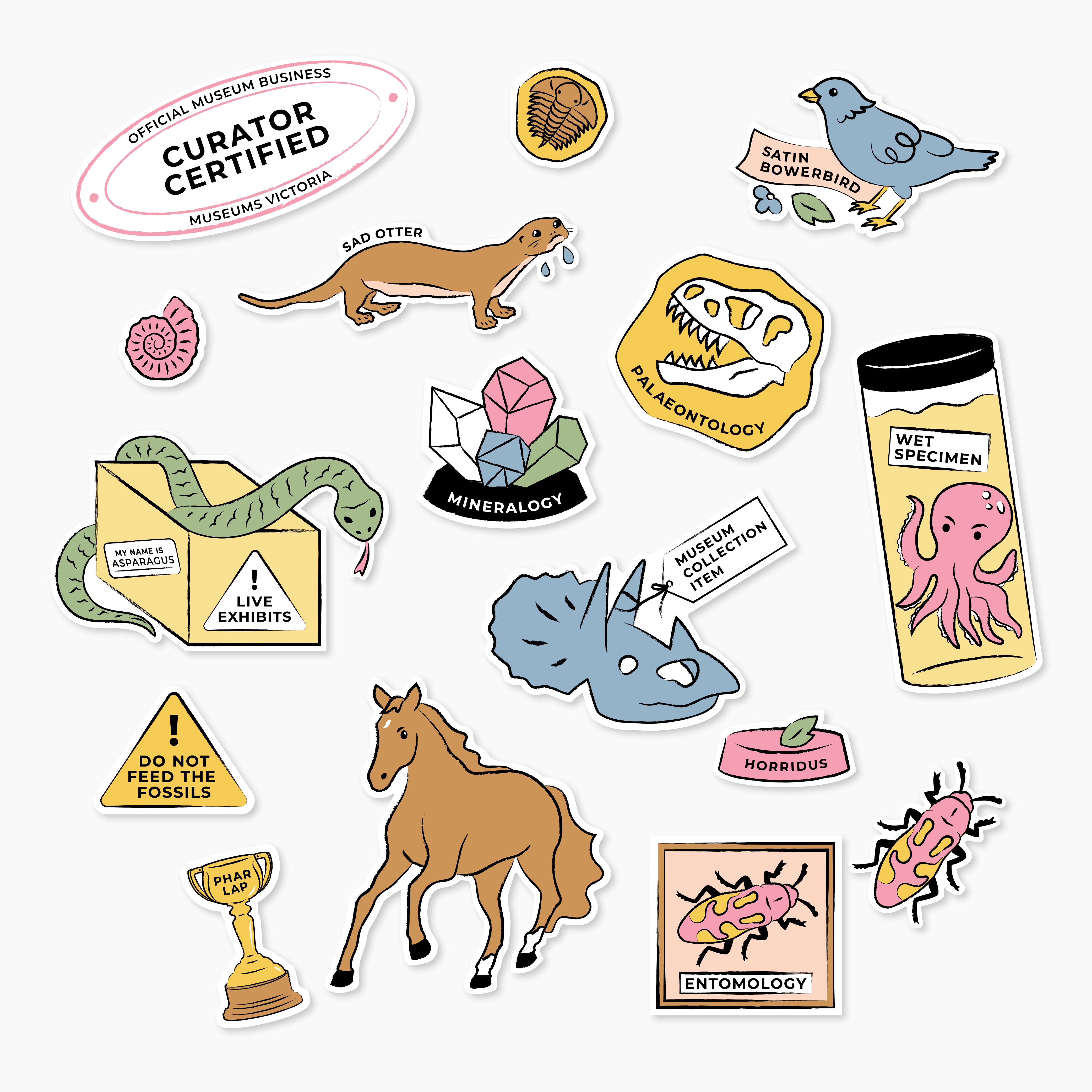 Museum Icons Sticker Sheet – Museums Victoria Store